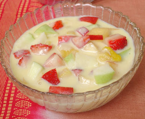 Milk Fruit Salad | Milk Fruit Salad | Indian fruit salad recipe with ...