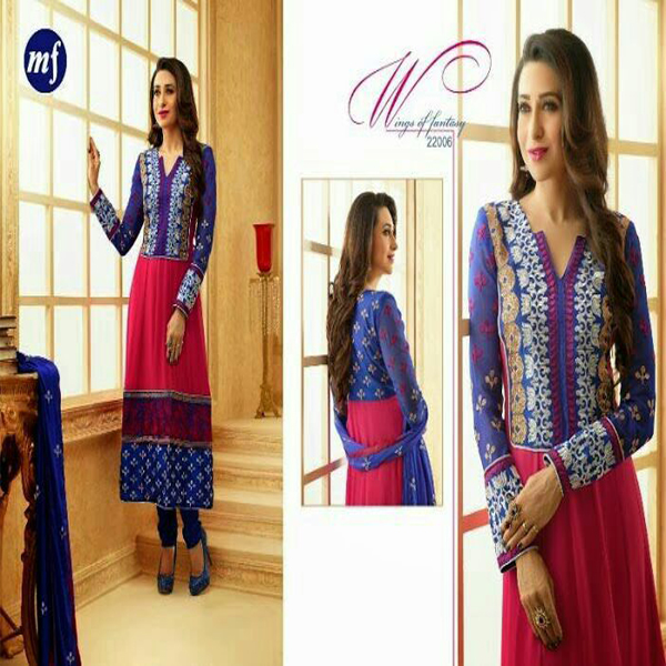 Red-N-Blue-Anarkali-Dress | Designer-Party-ware--Red-N-Blue--Anarkali-Dress