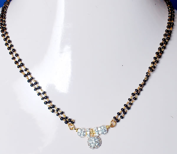 One-Gram-Jewellery | Black-Beed-Malas | Two-line-Black-Beads-Mala | Two ...